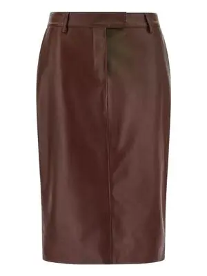Giuseppe Di Morabito Leather Pencil Skirt Brown