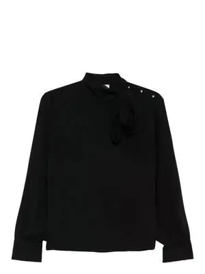 Liu Jo High-neck Blouse With Button Detail - Black