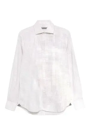 Corneliani Check-print Long-sleeved Shirt - White