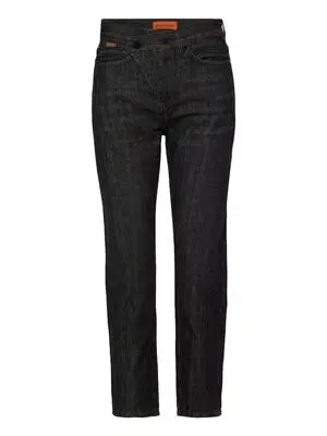 NO44 Crossover Waistband Jeans - Black