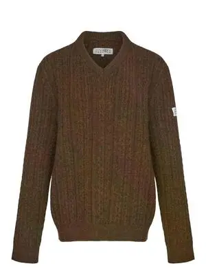 MAISON MARGIELA V-neck Ribbed Sweater - Brown