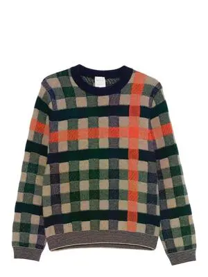 Paul Smith Check-pattern Crew-neck Sweater - Neutrals