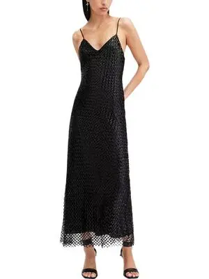 ALLSAINTS Chantelle Sequin-embellished Slip Dress - Black