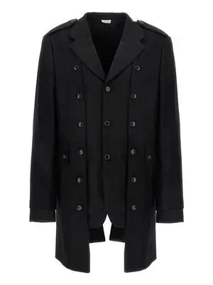Comme Des Garçons Double-layer Blazer Coat - Black