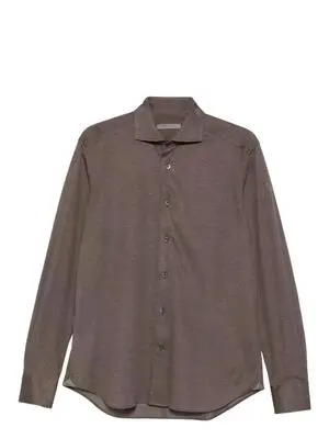 Corneliani Textured Long-sleeved Shirt - Brown