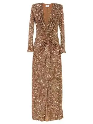 Elisabetta Franchi V-neck Maxi Dress - Brown