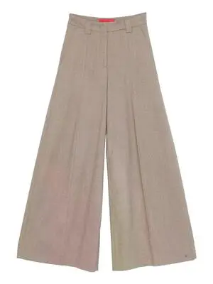 THELATEST Pleat-detail Cotton Trousers - Neutrals