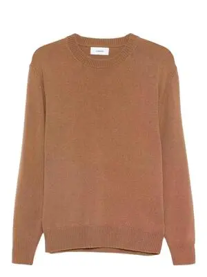 LARDINI Ribbed Crew-neck Sweater - Brown