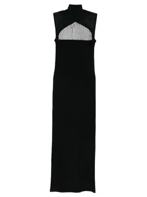 PATRIZIA PEPE Ribbed High-Neck Dress