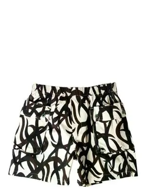 BRAIN DEAD Abstract-print Shorts - White