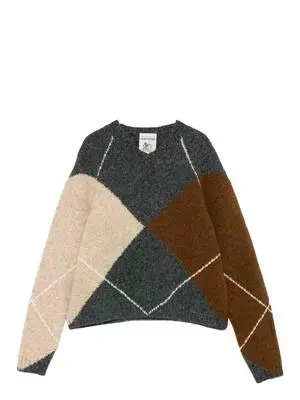 SEMICOUTURE Argyle Wool Sweater - Grey