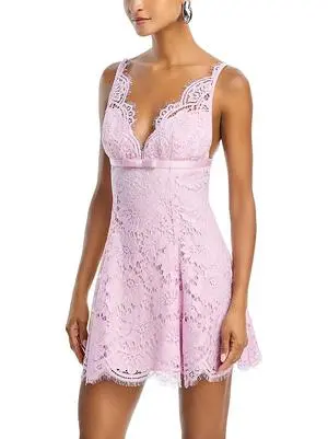 SELF-PORTRAIT Floral Lace Mini Dress - Pink