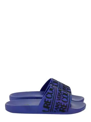Versace Logo-embossed Slides - Blue