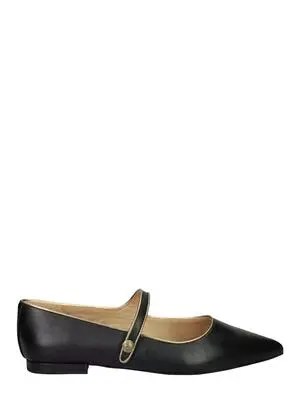Ralph Lauren Pointed-toe Mary Jane Flats - Black