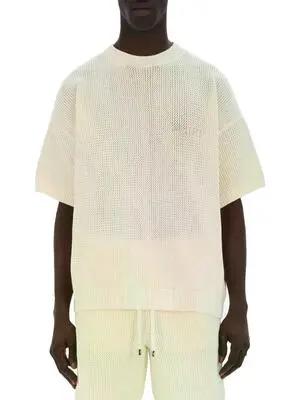Amiri Open-knit Short-sleeve T-shirt - Neutrals