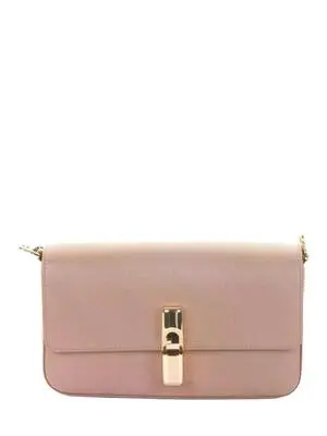 Furla Leather Shoulder Bag With Lock Detail - Neutrals