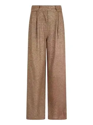 Giorgio Armani Wide-leg Pleated Trousers - Brown