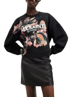 ALLSAINTS Floral-print Sweatshirt - Black