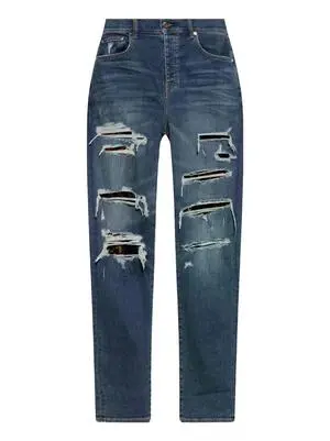 Amiri Distressed Straight-leg Jeans - Blue