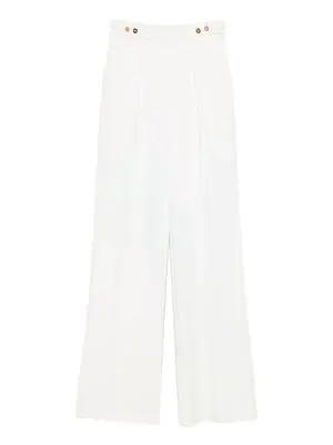 Elisabetta Franchi Pleat-detail Trousers - White