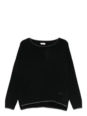Liu Jo Glitter-trimmed Sweater - Black