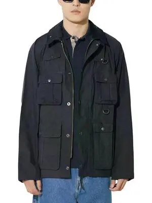 Barbour Multiple-pocket Corduroy-collar Jacket - Blue