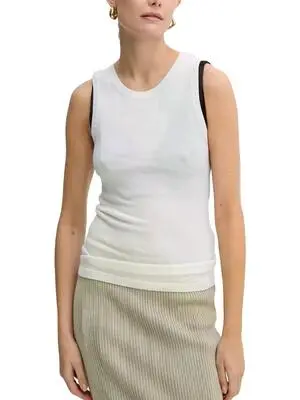 AERON Round-neck Sleeveless Top - White