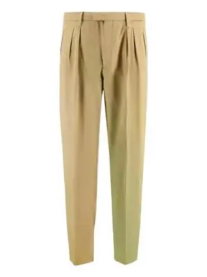 Boglioli Pleated Wool Trousers Neutrals