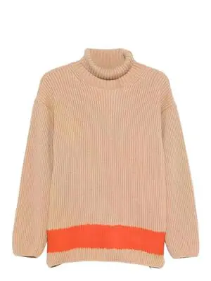 MSGM High-neck Striped Sweater - Neutrals