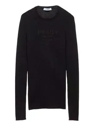 Prada Intarsia-logo Sweater - Blue