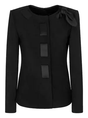 Emporio Armani Satin-bow Detail Blazer - Black