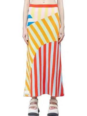Sunnei Striped Panelled Midi Skirt - Yellow