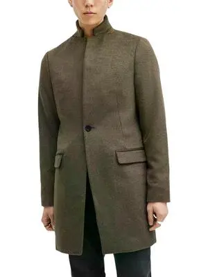 ALLSAINTS High-neck Single-breasted Coat - Green