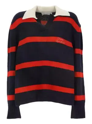Giada Benincasa Striped Polo-neck Sweater - Blue Navy