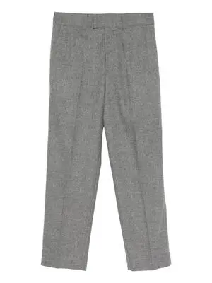 PAOLO PECORA Pressed-crease Wool Trousers - Grey