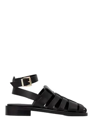 ALOHAS Leather Sandals - Black