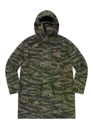 Supreme Camouflage Tiger Print Parka Coat - Green