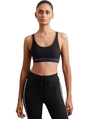The Upside Colour-block Racerback Bra - Black