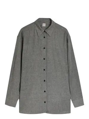 TOTEME Melange Woven Shirt - Grey