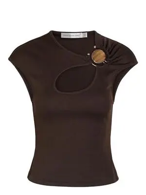Christopher Esber Cut-out Jersey Top - Brown