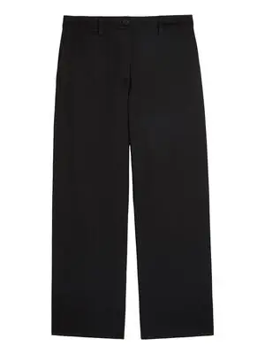 Eileen Fisher Wide-leg Jersey Trousers - Black