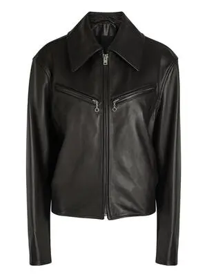 LEMAIRE Leather Jacket - Dark Brown