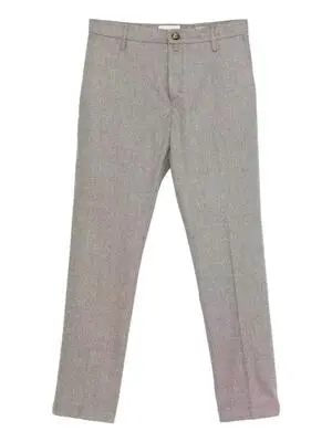 Jacob Cohen Mélange-Effect Wool Trousers Neutrals