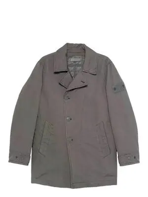 Stone Island Compass-patch Buttoned Coat - Grey