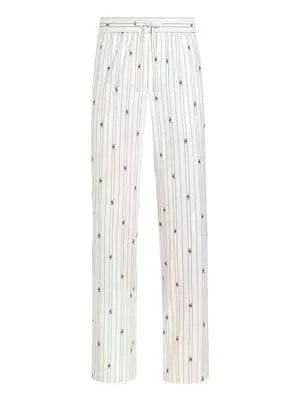 Dolce & Gabbana Striped Logo-print Trousers - White