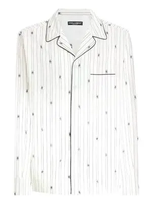 Dolce & Gabbana Vanity Logo-detail Striped Shirt - White