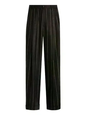 Dolce & Gabbana Pinstripe Pleated-front Trousers - Black
