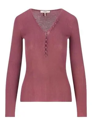 Chloé Henley Jumper - Pink