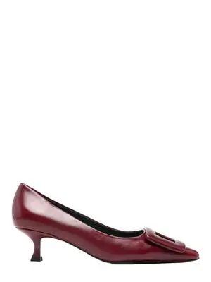 BIBI LOU 45mm Leather Heeled Pumps - Red