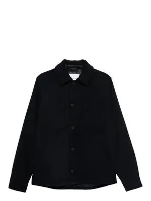 SAMSOE SAMSOE Single-breasted Wool Blend Coat - Black